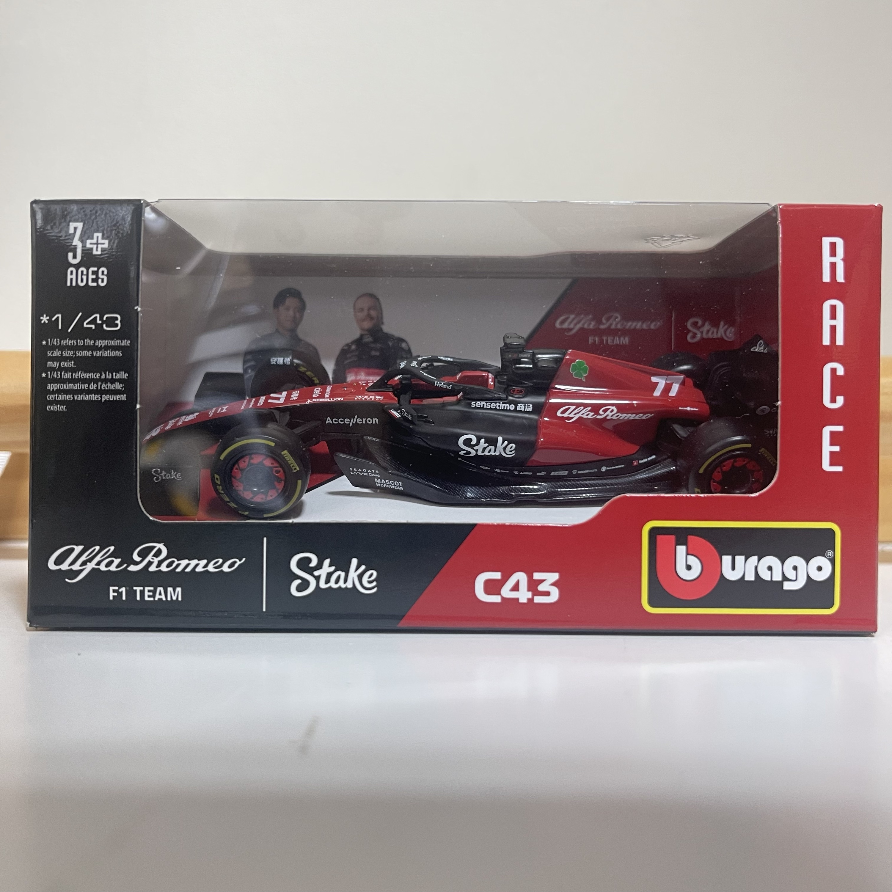 1/43 Bburago – Alfa Romeo F1 Team Stake C43 #77 2023 – Valtteri Bottas ...