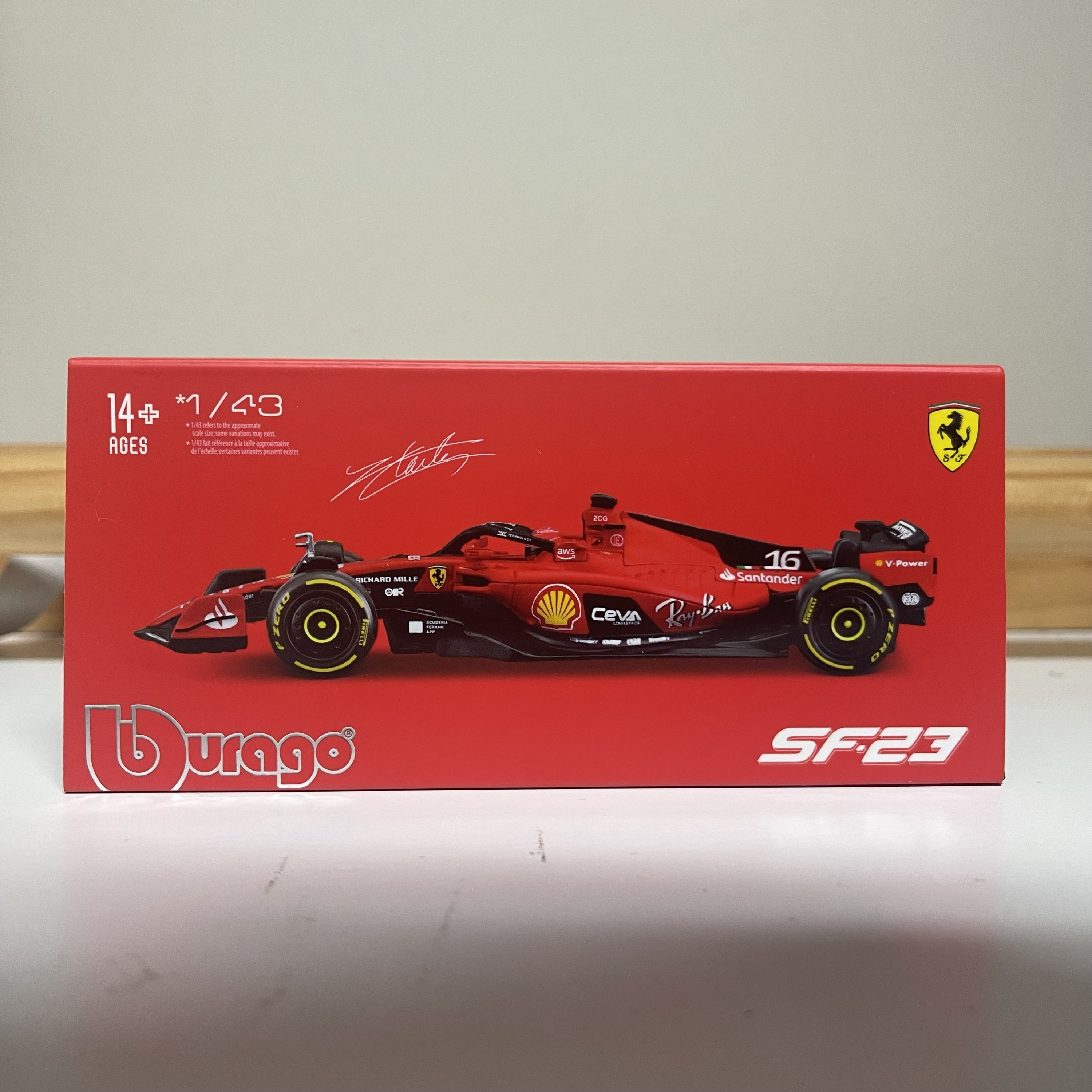 1/43 Bburago – Ferrari F1 SF-23 #16 2023 with Helmet – Charles Leclerc ...