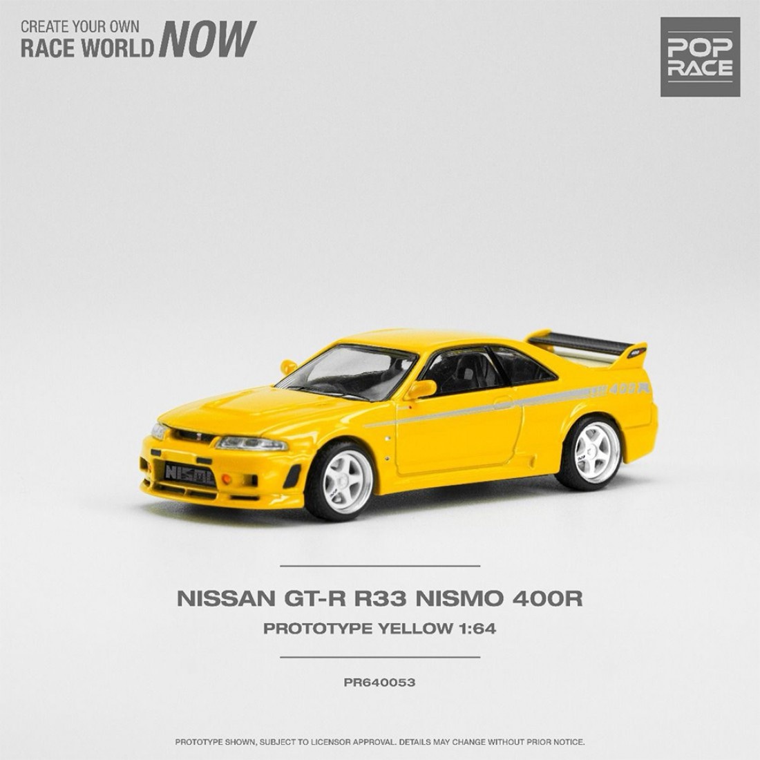Pop Race 1/64 – Nissan Skyline GT-R R33 Nismo 400R – Prototype Yellow ...
